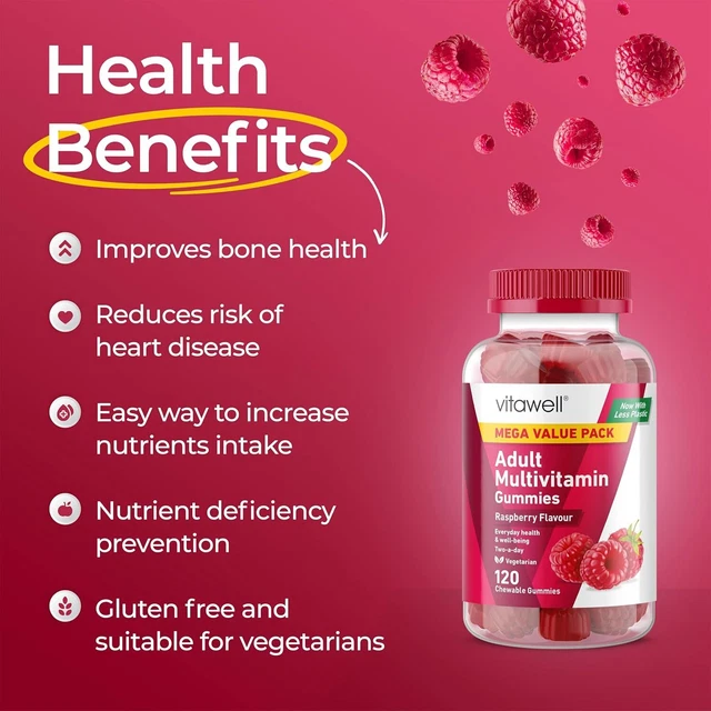 VITAWELL ADULT NEW Multivitamin Raspberry Gummies | Zinc Biotin ...