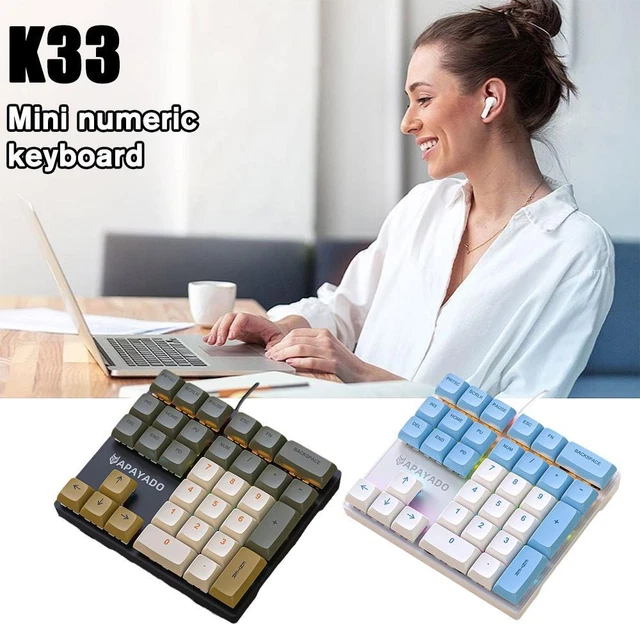 MINI USB K33 Mechanical Numeric Keypad RGB Backlight Keys Glimmer' 33 ...