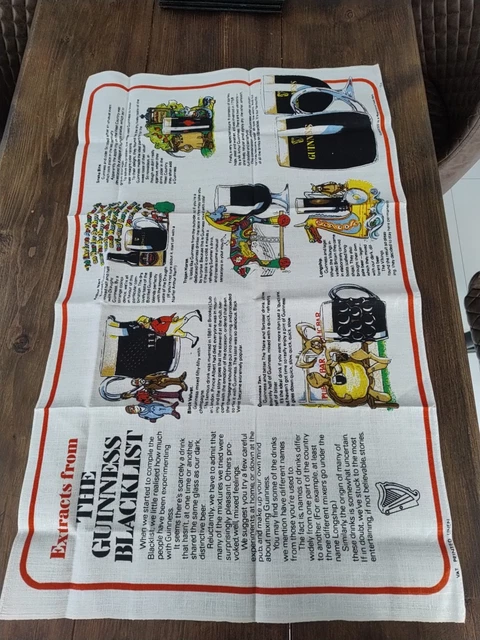 GUINNESS VINTAGE GLASS Cloth Tea Towel Original Packaging £16.12 ...