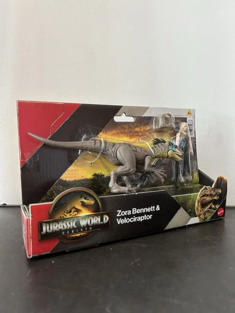 JURASSIC WORLD REBIRTH Action Figures Zora Bennett & Velociraptor ...