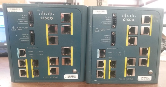 LOT OF 2 Cisco 3000 Series (IE-3000-8TC) 8-Ports Industrial Ethernet ...