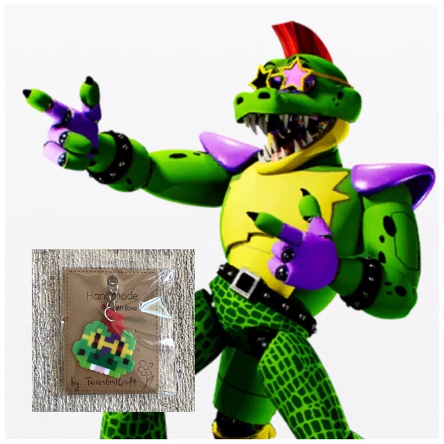 FNAF SECURITY BREACH Montgomery Gator Monty Keychain Perler Five Nights ...