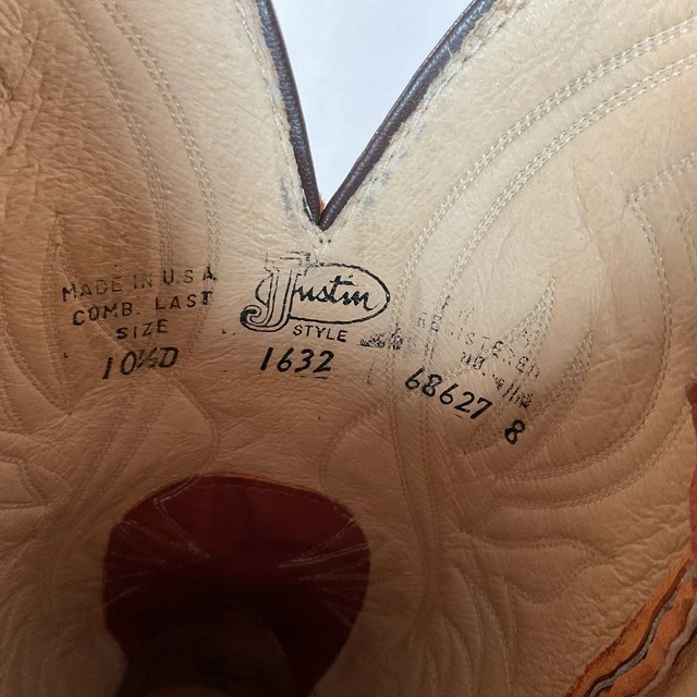 VINTAGE JUSTIN REDWOOD Cowboy Boots | Original Box | USA Made | 10.5 D ...