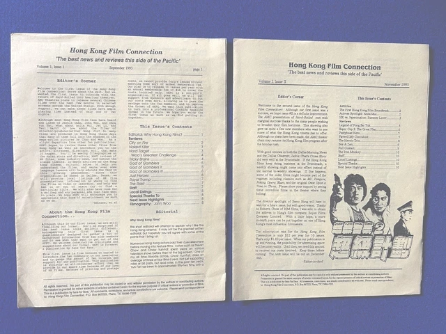 HONG KONG CONNECTION Newsletters 1st issue & 2nd issue 1993 £47.48 ...