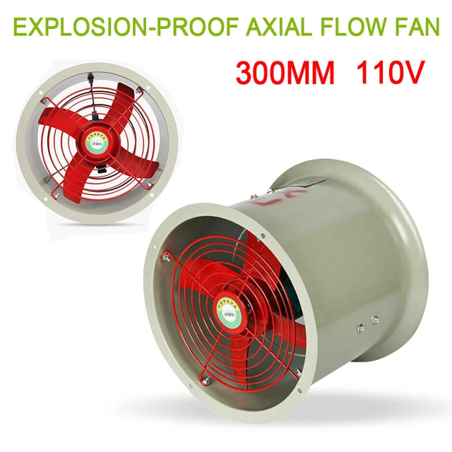 EXPLOSION-PROOF PORTABLE AXIAL Flow Fan 12" Tube Axial 1450RPM Cylinder ...