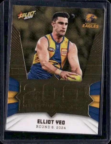 2025 AFL SELECT Footy Stars Elliot Yeo Milestones Mg94 West Coast $2.00 ...