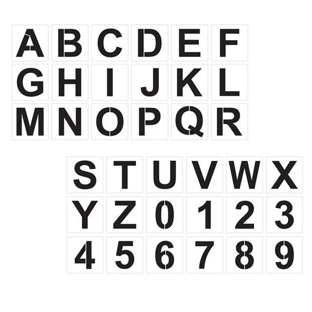 FRONT DOOR LETTERS Template Number Stencils Template Alphabet Drawing ...