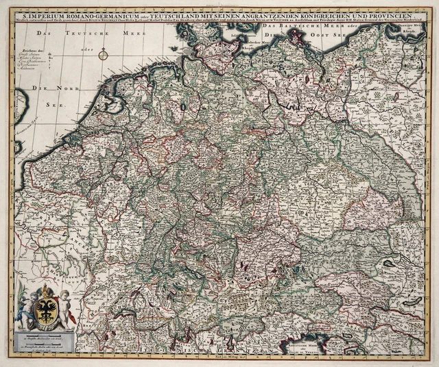 DEUTSCHLAND ORIGINAL KUPFERSTICH Landkarte Visscher 1685 EUR 400,00 - PicClick DE