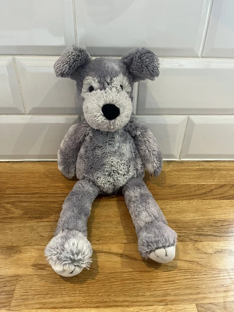 JELLYCAT PUDDLE MUTT Soft Grey Mix Long Leg Puppy Dog Medium Plush 15 ...