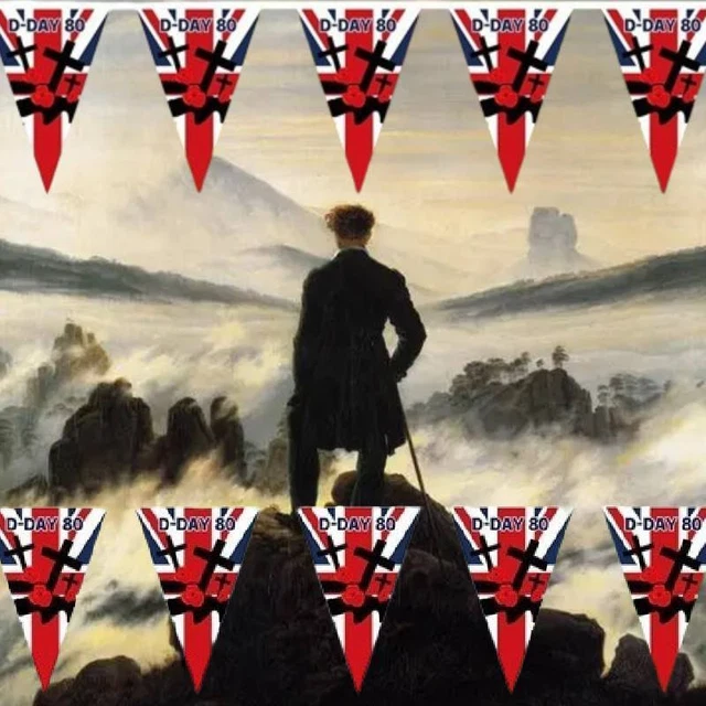 STRING 80 FLAGS Years D-Day Landings 1944-2024 Commemorative War World ...