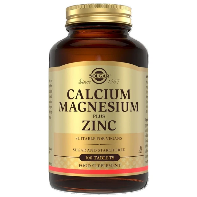 CALCIUM, MAGNESIUM PLUS Zinc x 100/250 Tablets; Solgar £12.95 - PicClick UK