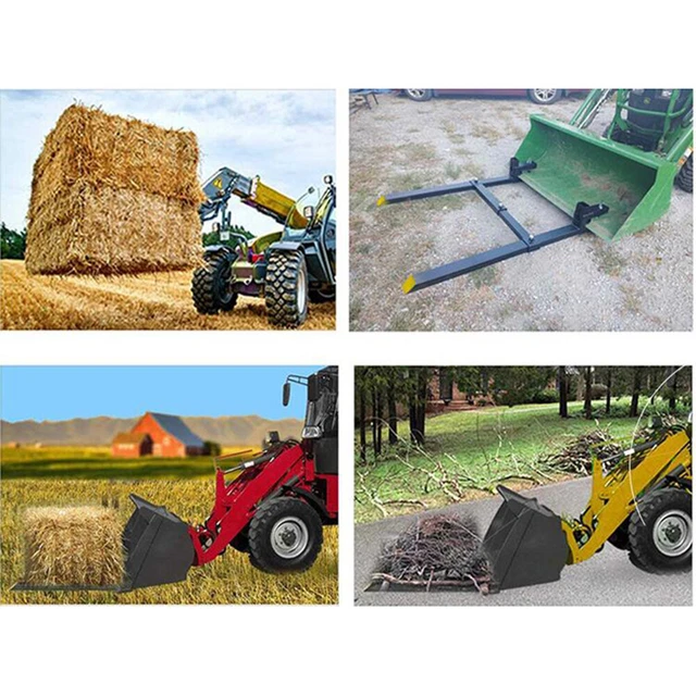 TRACTOR PALLET FORKS Skid Steer Loader Bucket Clamp Forks Clamp 1500lb ...