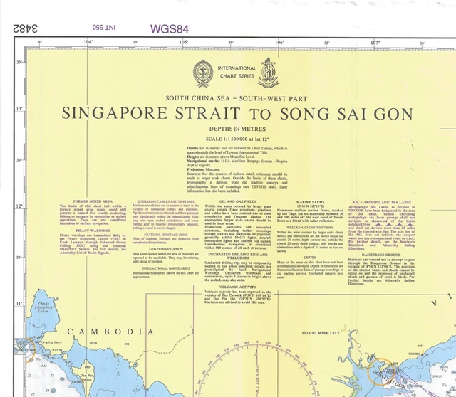 AMIRAUTÉ 3482 SINGAPORE Strait À Song Sai Gon Sud Chine Mer Marine ...