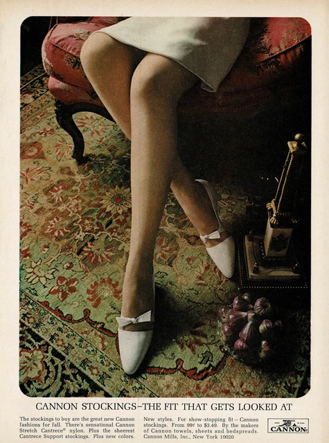 1960S VINTAGE CANNON Stockings Lingerie Fashion Photo Print Ad £23.94 ...