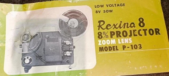 INSTRUCTIONS FILM PROJECTOR REXINA 8 P-103 8mm - COPY on email/cd £3.99 ...