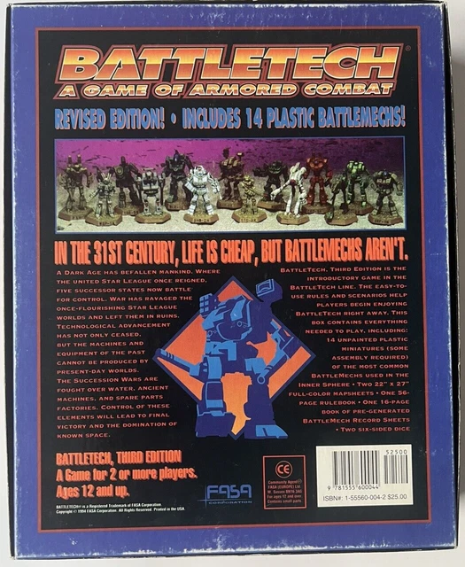 BATTLETECH MINIATURE RPG 3rd Edition COMPLETE FASA BOX SET with all ...