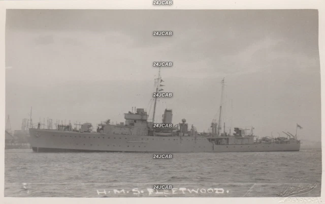 ROYAL NAVY RP Postcard. HMS "Fleetwood" Sloop. WW2. Sank 2 subs. c 1937 ...