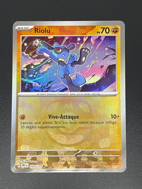 CARTE POKÉMON ÉVOLUTIONS Prismatiques Riolu Master ball ev8.5 FR 050/ ...