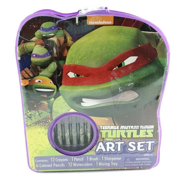 NICKELODEON TEENAGE MUTANT Ninja Tortues Art Set Crayons Brosse Crayons ...