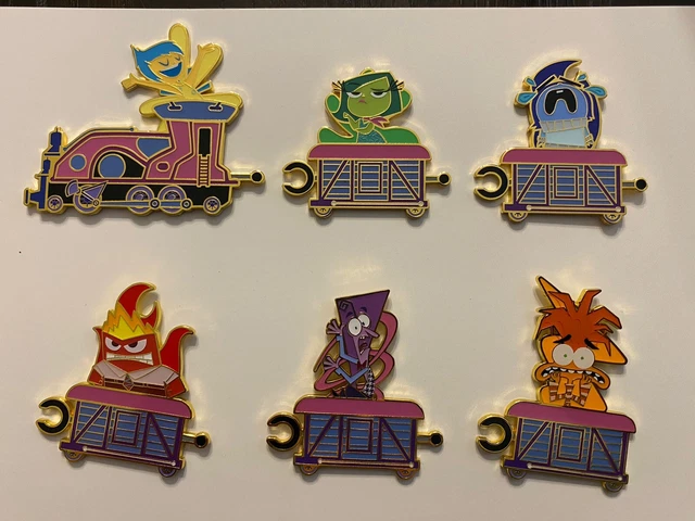DISNEY PIXAR INSIDE Out 2 Enamel Pins Set 6 Pin Emotion Train Complete ...