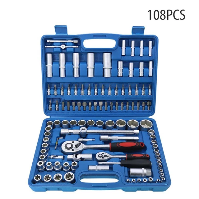 108PCS MECHANICS TOOL Set Kit 6-Point Socket Ratchet Wrench Repair Toolset Case £33.99 - PicClick UK