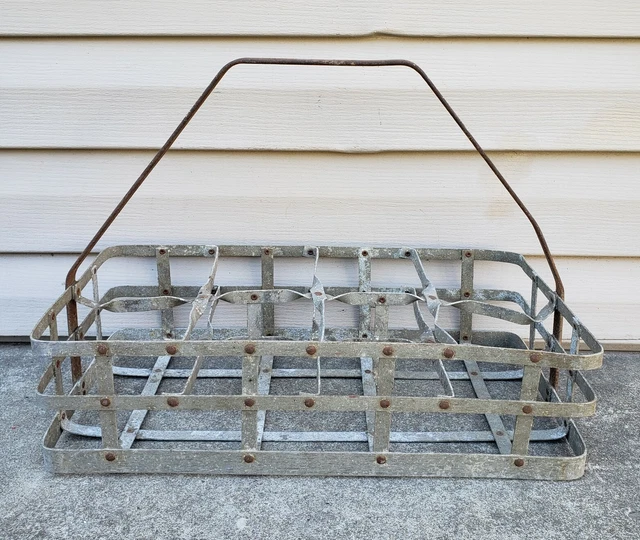 ANTIQUE VINTAGE METAL Motor Oil Bottle Carrier Caddy Gas Station Sign ...