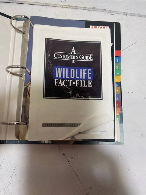 VINTAGE 90S WILDLIFE Fact-File Cards & Binder Animals Ecosystem ...