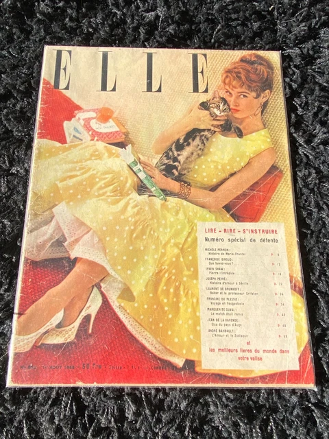 FRENCH VINTAGE MAGAZINE ELLE n° 503 du 1er août 1955 - BRIGITTE BARDOT ...