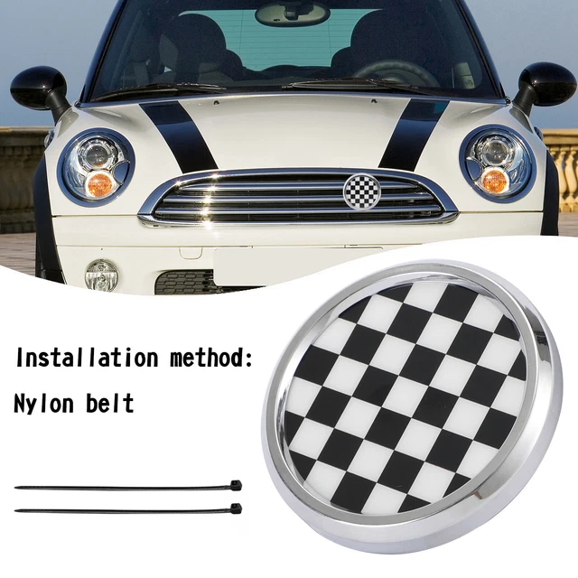 GRILLE FRONT GRILL Emblem Badge Pour BMW MINI Cooper Checkerboard Black ...