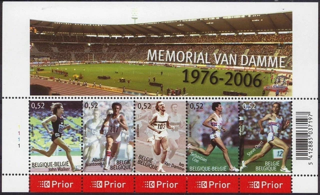BELGIUM**OLYMPIC GAMES WINNERS-ATHLETICS-SHEETLES 5 vals-Coe-Ovett-2006 ...