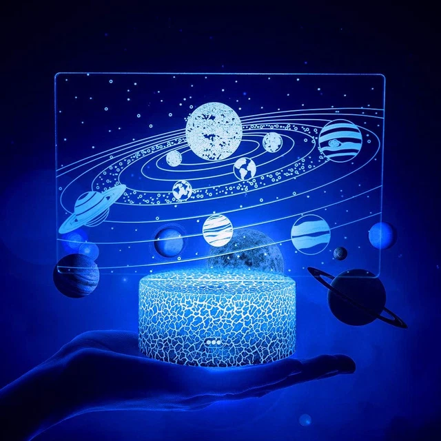 SOLAR SYSTEM 3D Night Light,Universe Space Illusion Lamp,16 Colours ...