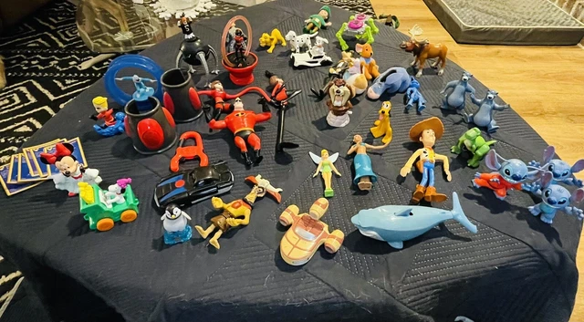 DISNEY TOY FIGURE Lot 40+ Mixed Characters Princess Villains Happy Meal ...