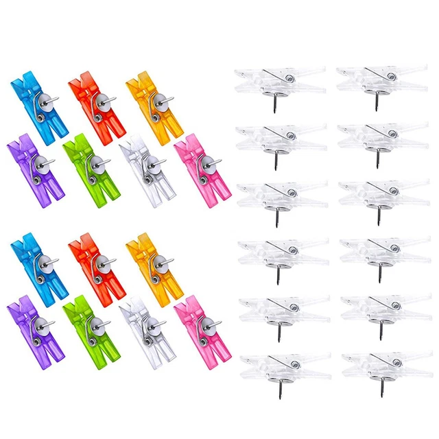 2 BOXES PHOTO Push Pin Plastic Mini Clips Office Kit Bulletin Board $30 ...