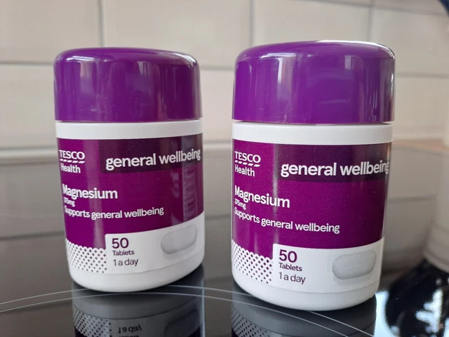 TESCO MAGNESIUM AND VITAMIN B6 FOOD SUPPLEMENT TABLETS - 375mg ...