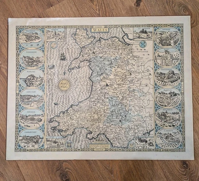 JOHN SPEED MAP Of North Wales 22" x 17" £16.31 - PicClick UK