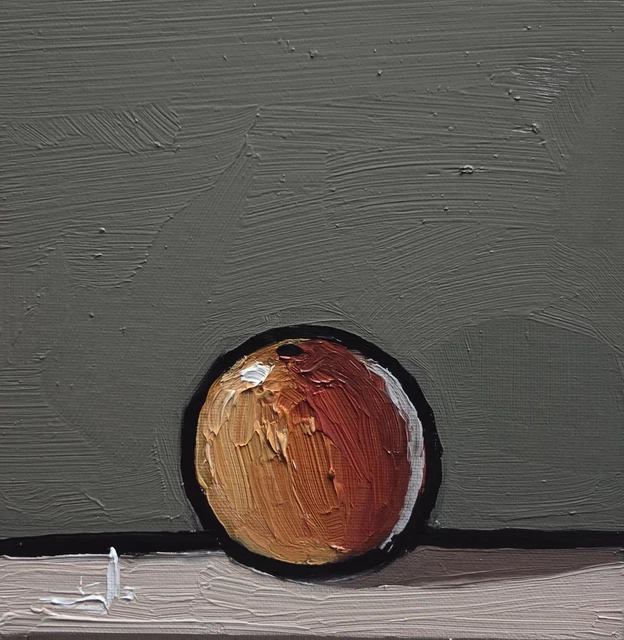ORANGE OIL PAINTING Vivek Mandalia Impressionism 8X8 Collectible ...