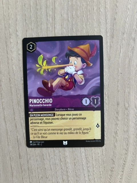 CARTE DISNEY LORCANA Chapitre 2 FR : Pinocchio 58/204 EUR 0,10 ...