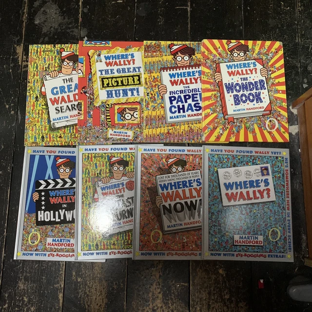LOT OF 8 rare vintage wheres wally picture hunt hardback books 1st ...