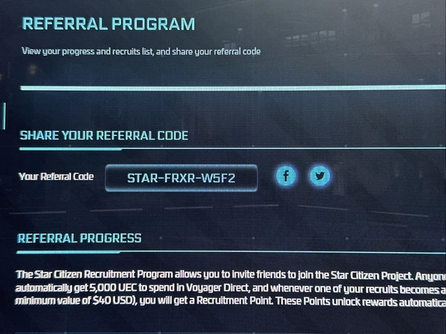 STAR CITIZEN REFERRAL code: STAR-FRXR-W5F2 EUR 1,00 - PicClick FR