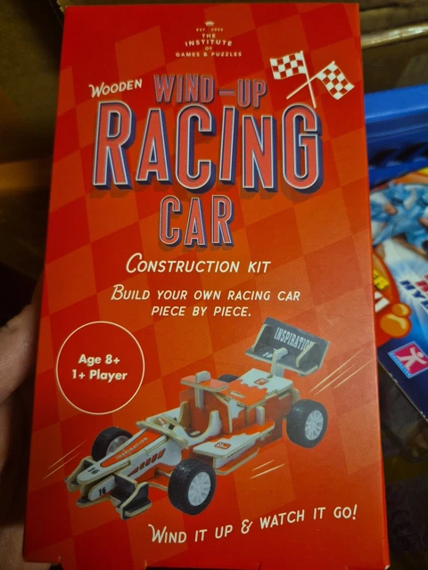 WOODEN WIND-UP RACING Car Construction Kit, New £4.88 - PicClick UK