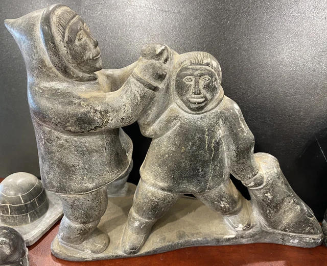 VINTAGE SIGNED INUK Inuit Stone Sculpture Carved Seal Eskimo Art Rare ...