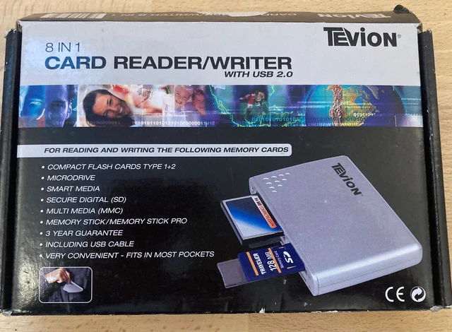 TEVION CARD READER / Writer - USB 2.0 - 8 In 1 Read And Write Memory ...