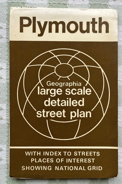 VINTAGE - GEOGRAPHIA Large Scale Street Plan Map - Plymouth - c1970s £4 ...
