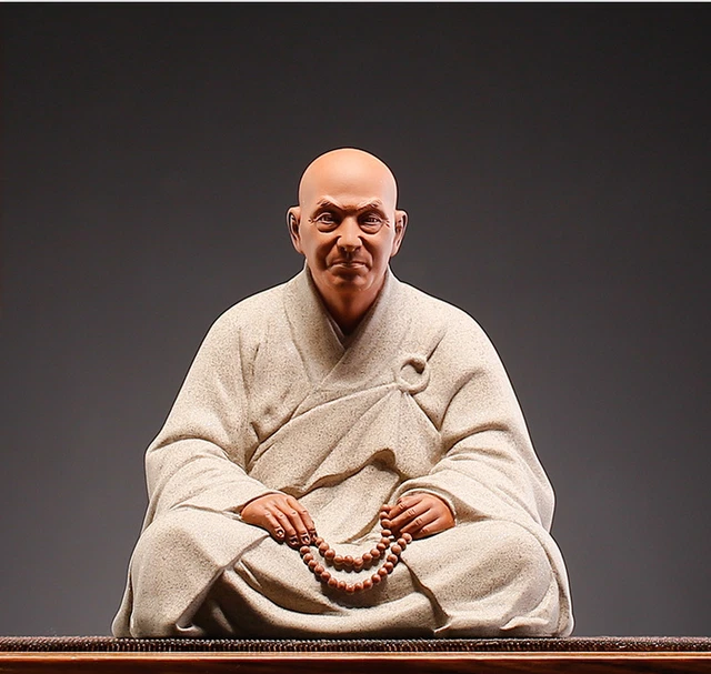 7& WHITE PORCELAIN Ceramics Yin Guang Venerable Master Buddhism Monk ...
