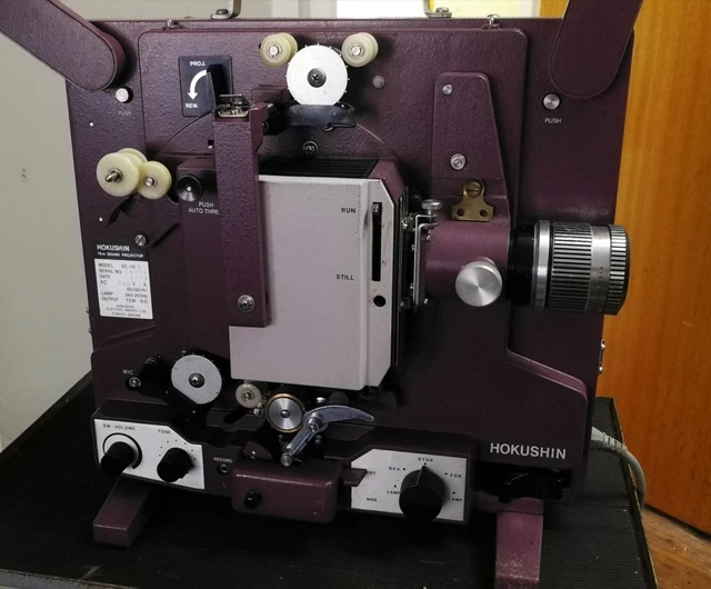 EXCELLENT HOKUSHIN 16MM FILM PROJECTOR Optical/Mag with spools & bonus ...