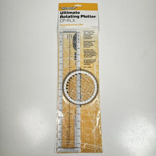 ASA ULTIMATE ROTATING Plotter Aeronautical Chart VFR Nav By P/N ASA-CP ...