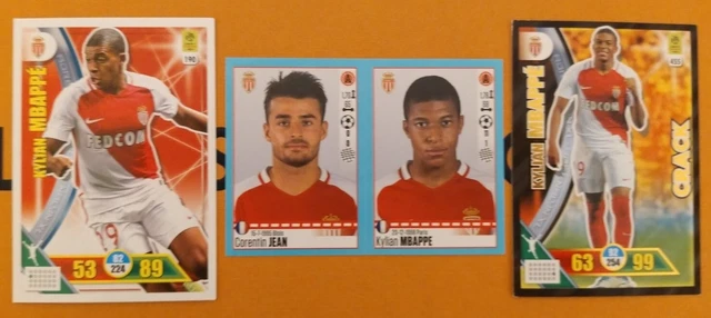 RARE ROOKIE KYLIAN Mbappe Monaco Panini Foot 2016/17 & Adrenalyn Xl ...