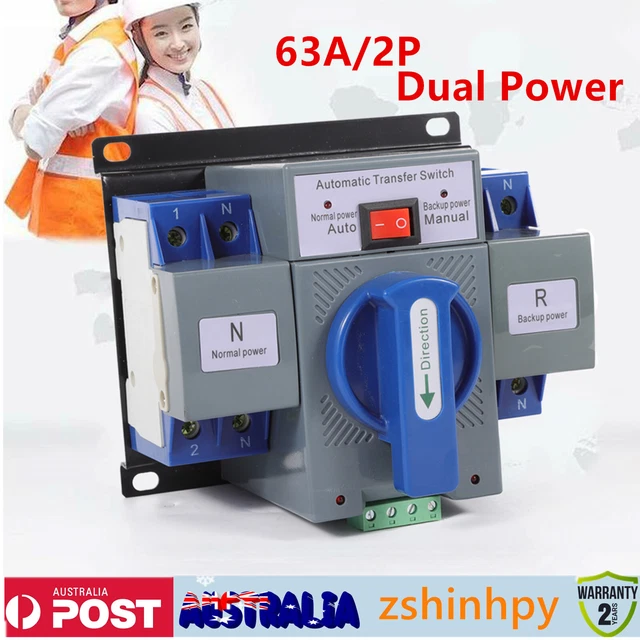 220V AUTO TRANSFER Switch Generator Changeover Switch 63A 2P Dual Power Switch $38.95 - PicClick AU