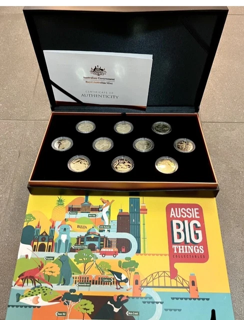 2023 AUSSIE BIG things Ten-Coin $1 Proof set, with COA. EUR 83,69 - PicClick FR
