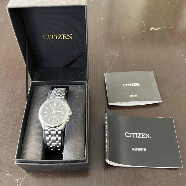 CITIZEN ECO-DRIVE DATE Box Argent Noir Montre Solaire Pour Homme... EUR ...